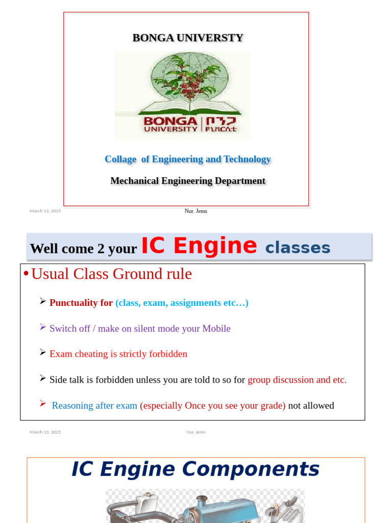 IC Engine Components and Principles | PDF | Internal Combustion Engine ...