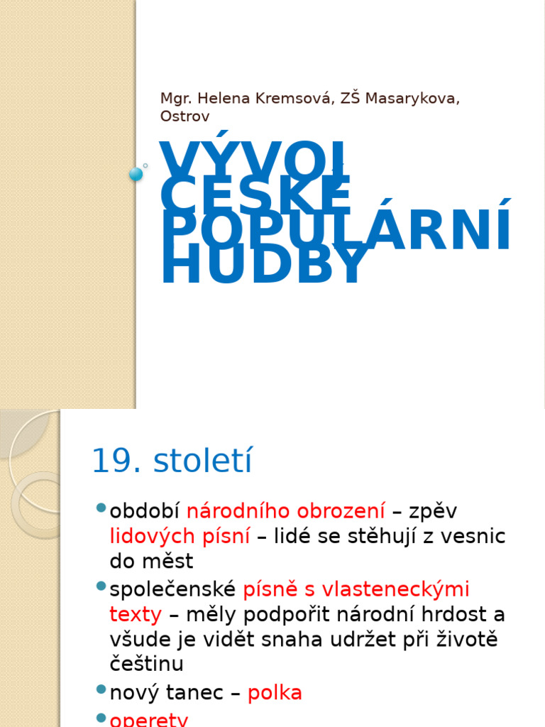 Vývoj České Populární Hudby | PDF