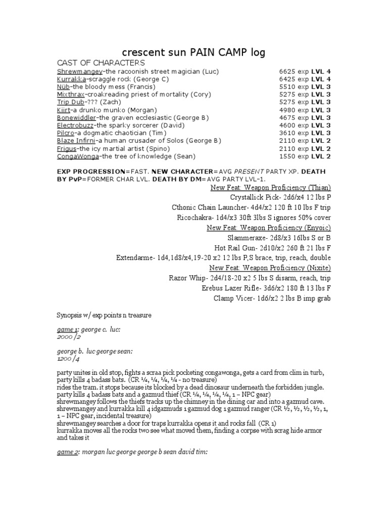 Crescent Sun Log | Download Free PDF | Leisure
