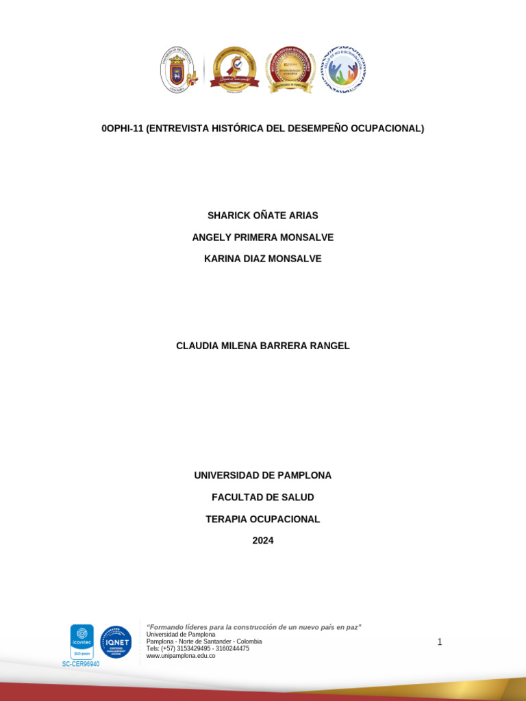 OPHI-II ,,MM | PDF | Terapia ocupacional | Comportamiento
