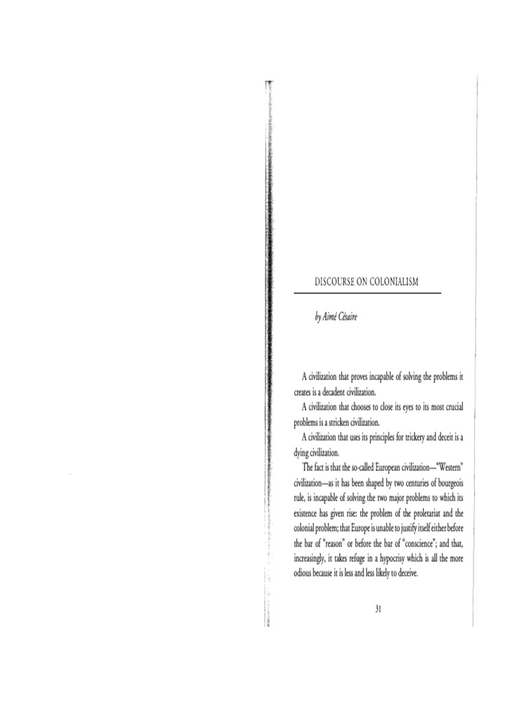 Aime Cesaire, Discourse On Colonialism | PDF | Colonialism