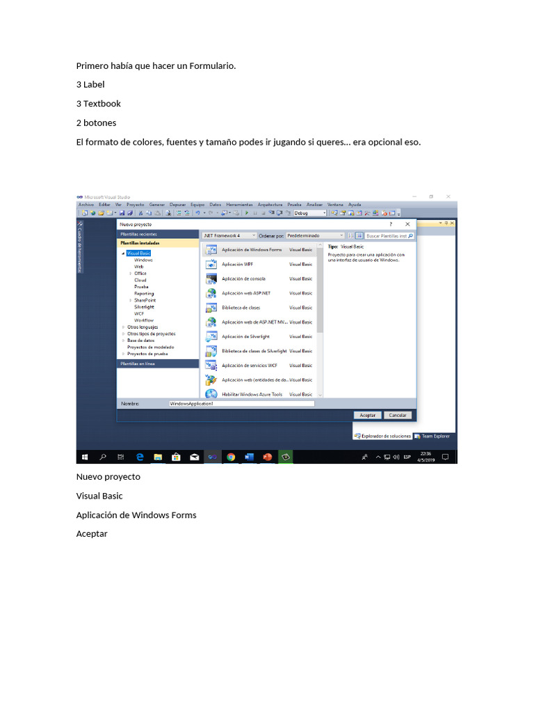 creacion de Formulario | PDF