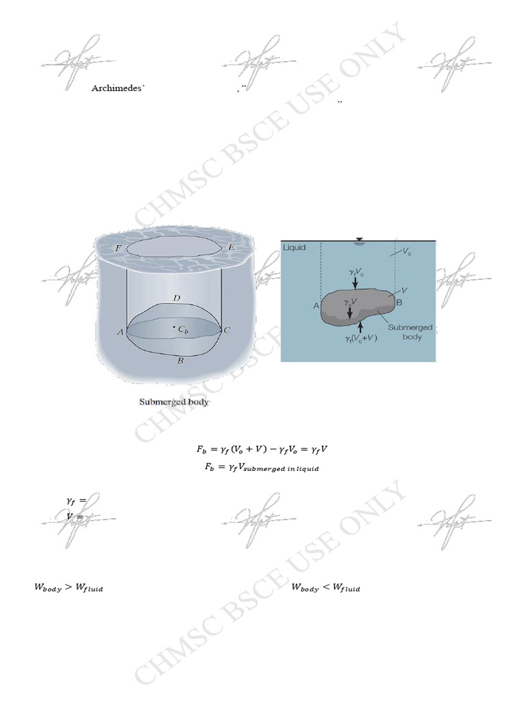 04 Buoyancy and Stability Handouts | PDF | Buoyancy | Fluid Mechanics