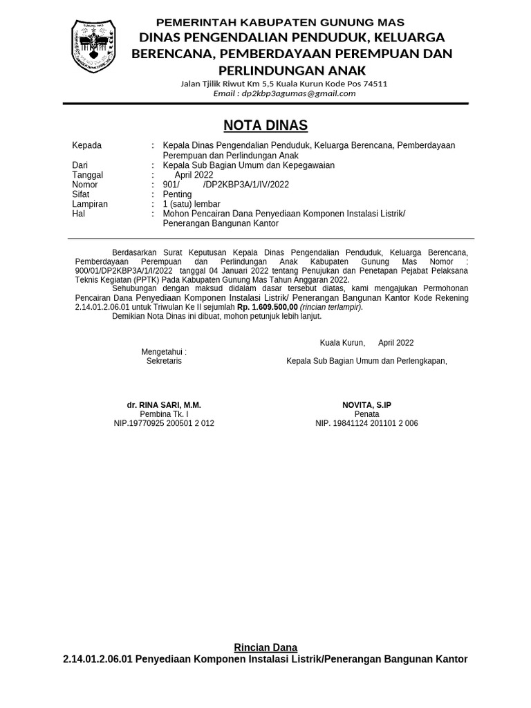 Notim Penyediaan Komponen Instalasi Listrik 2022 | PDF