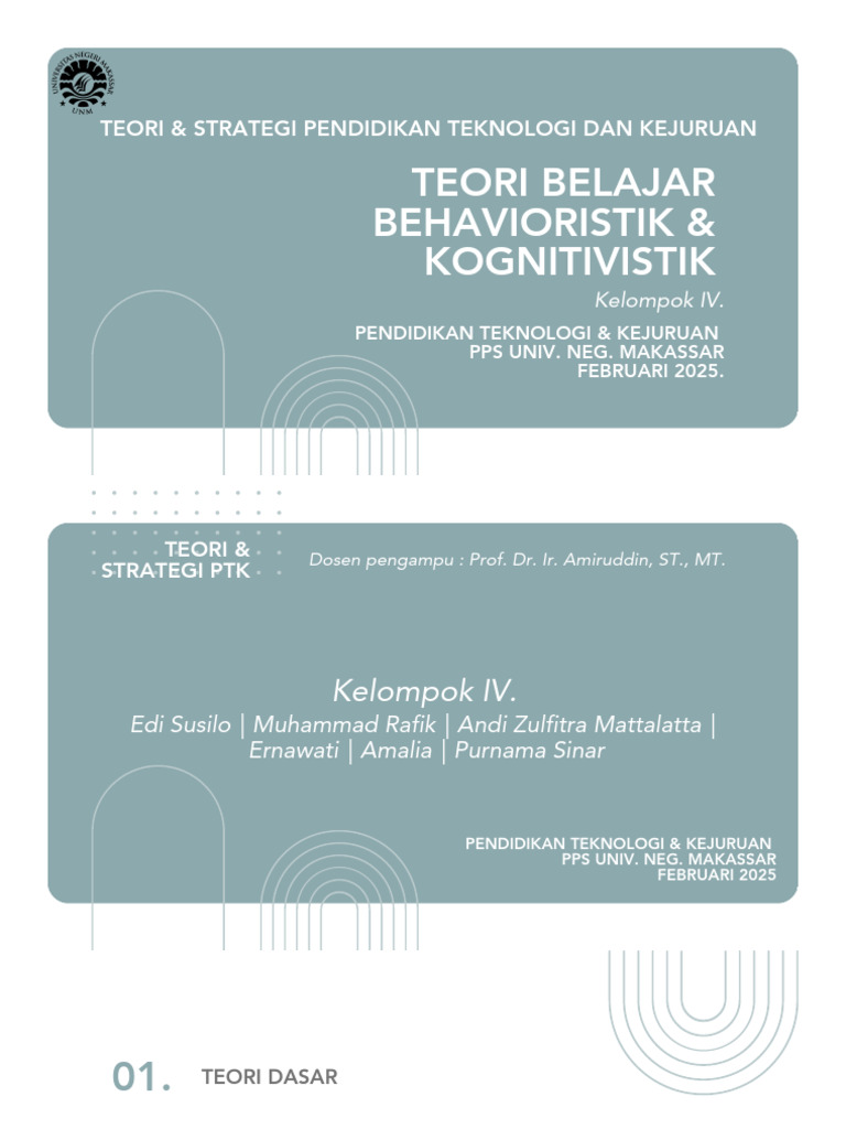Teori Strategi PTK - Revisi Bahan Tayang Teori Behavioristik ...