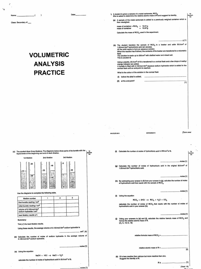 Practical - Volumetric Analysis Practice | PDF