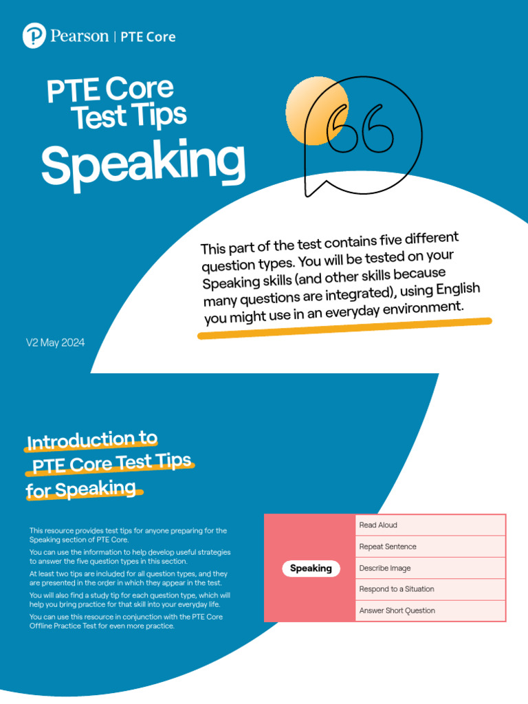 Pte Core Test Tips Speaking | PDF | Stress (Linguistics) | Word