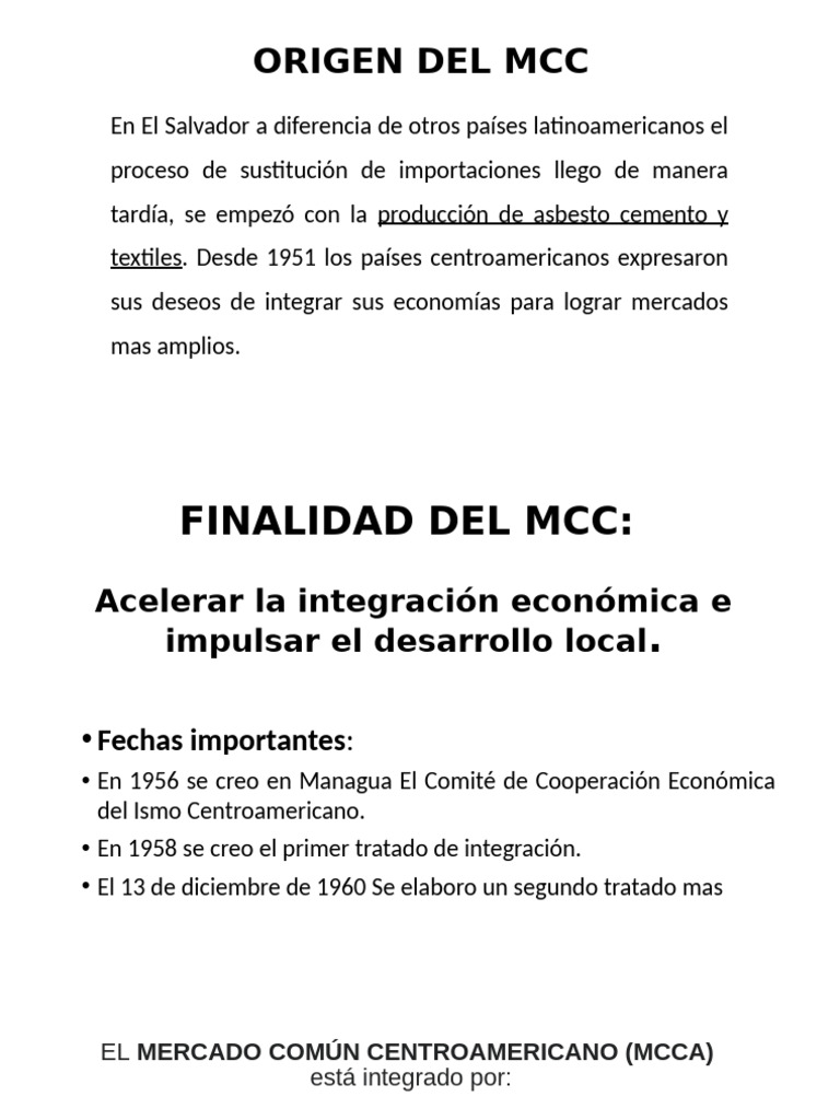 Origen del Mercado Común Centroamericano | PDF | Centroamérica ...