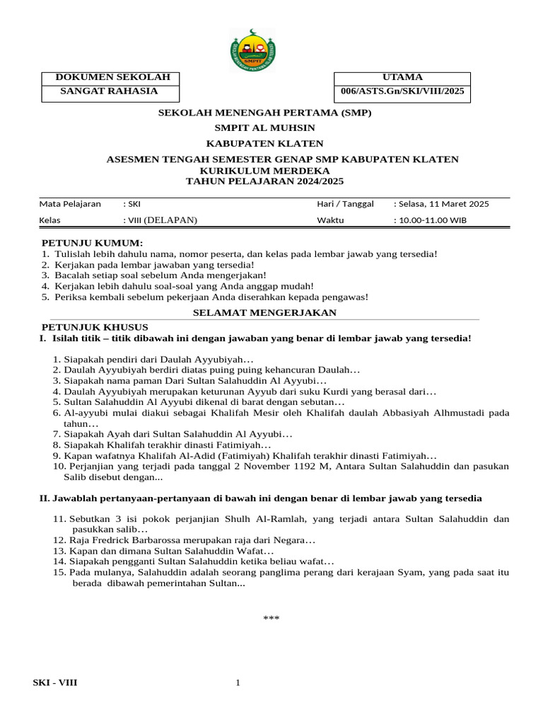 Asts Genap Ski 8 | PDF