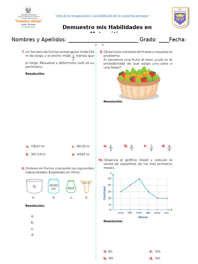 Matemática - 4°grado | PDF