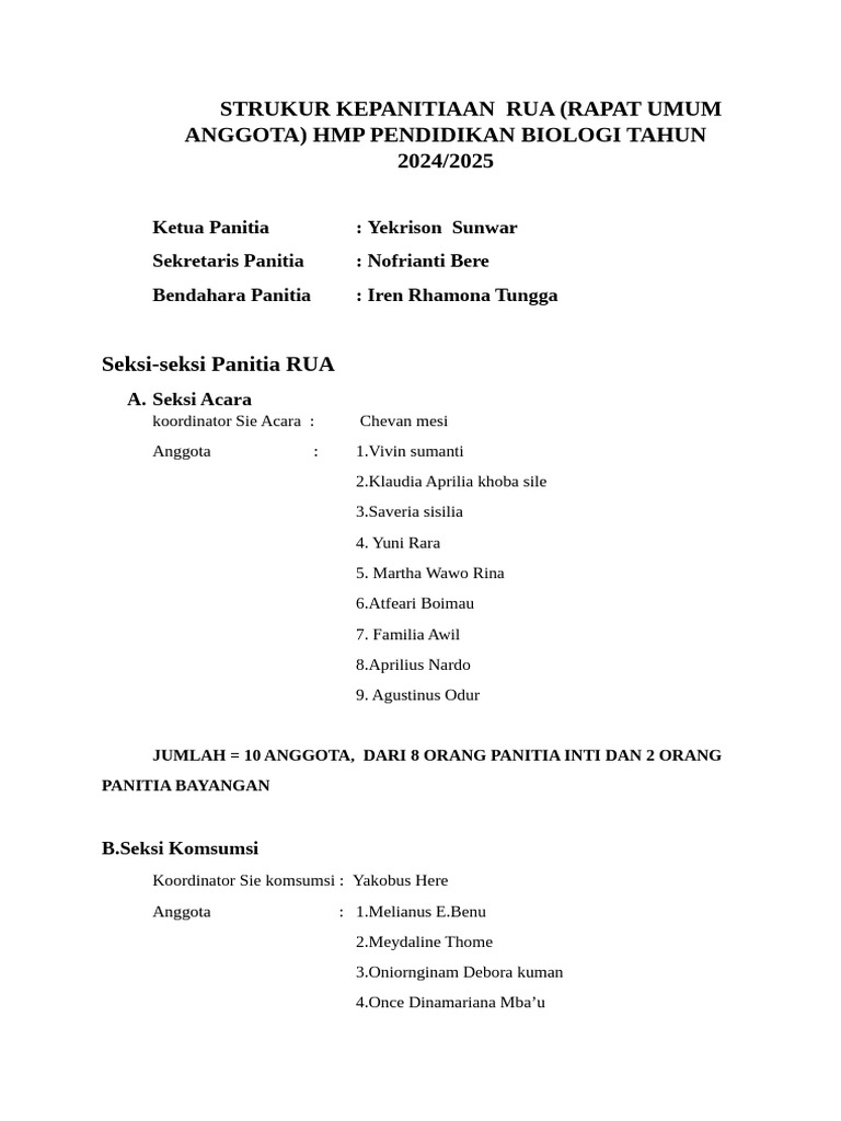 Struktur Kepanitiaan.. | PDF