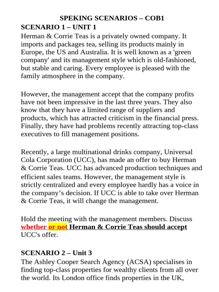 Speking-Scenarios Cob | PDF