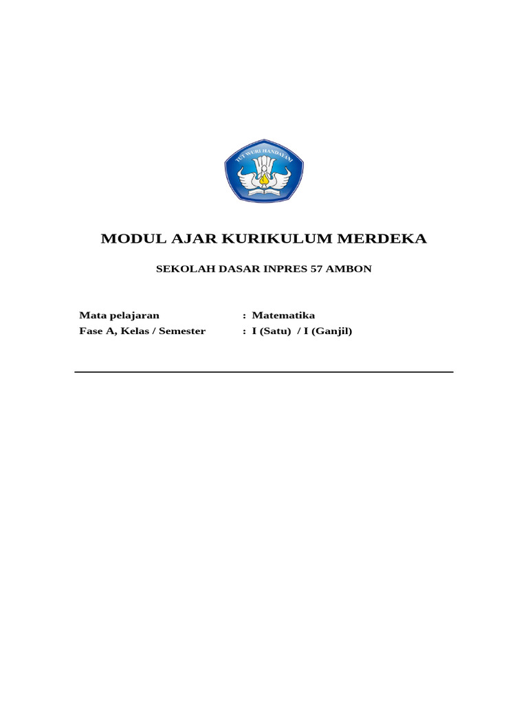 Rpp kurikulum merdeka ibu efi kls 1 | PDF