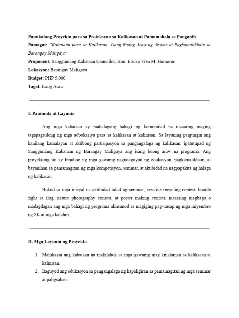 3RD Proyekto - Isang Araw Na Program | PDF