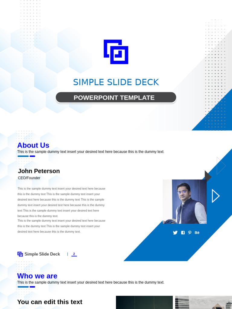 Free Simple Slide Deck Template | PDF