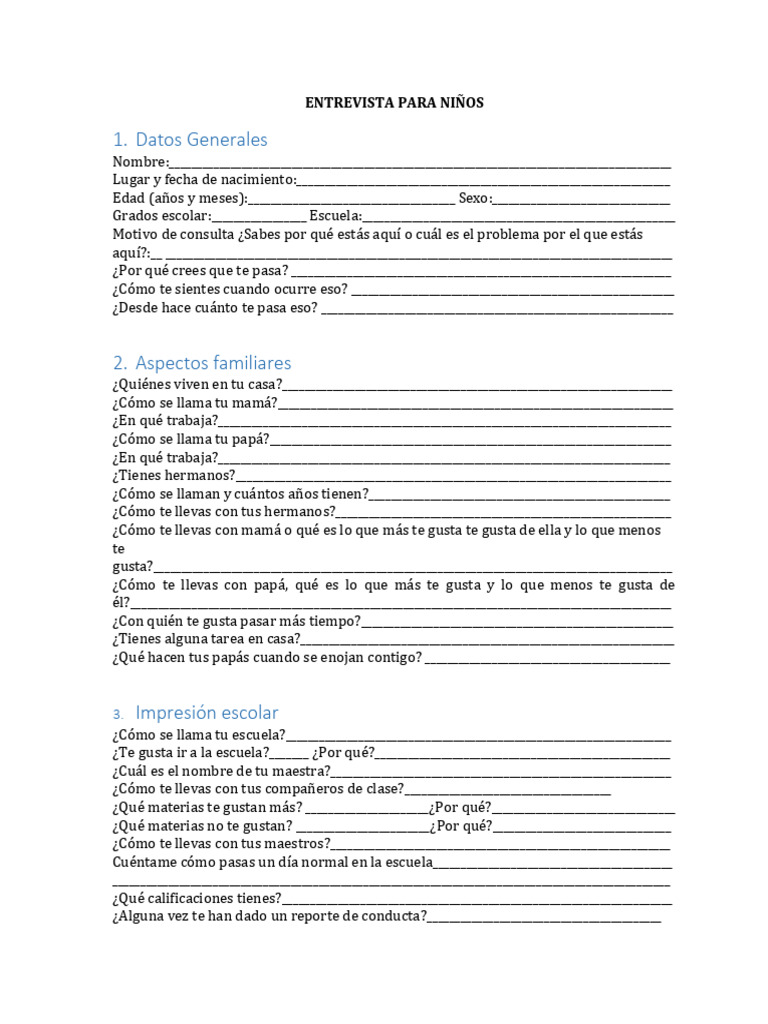 FORMATO_DE_ENTREVISTA_A_NIÑOS | PDF