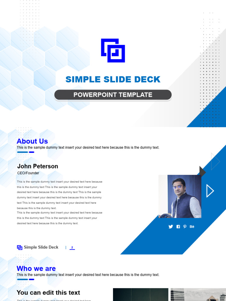Free Simple Slide Deck Template | PDF
