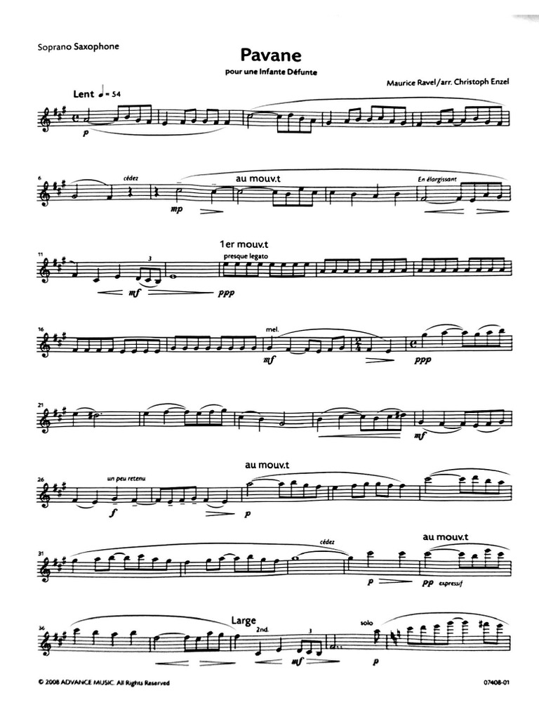 Pavane Sax Quartet | PDF