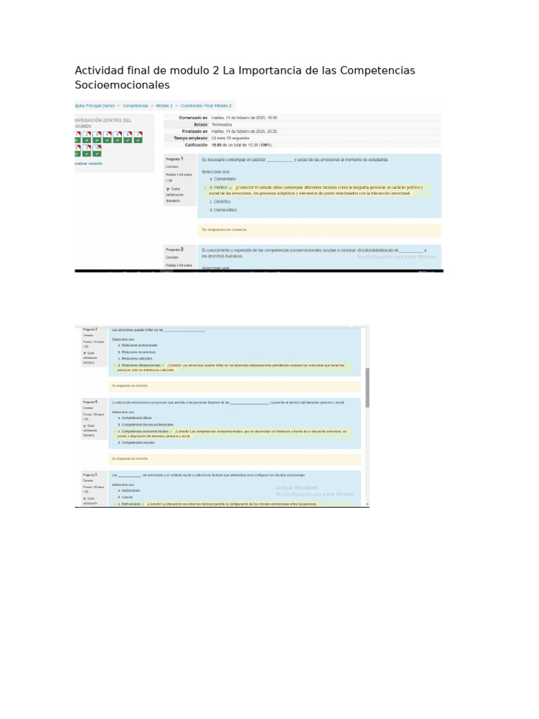 Actividad Final de Modulo 2 La Importancia de Las Competencias Socioemocionales | PDF