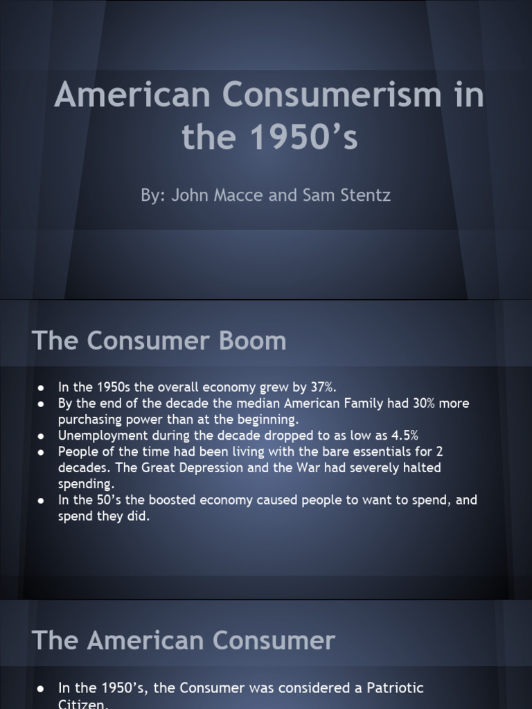 American Consumerism in The 1950s | PDF | Credit | Finance & Money Management