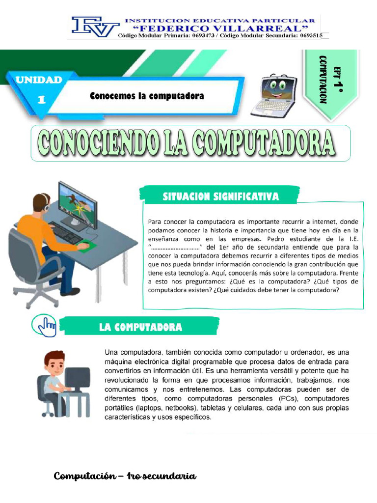 Computo 1ro Sec | PDF