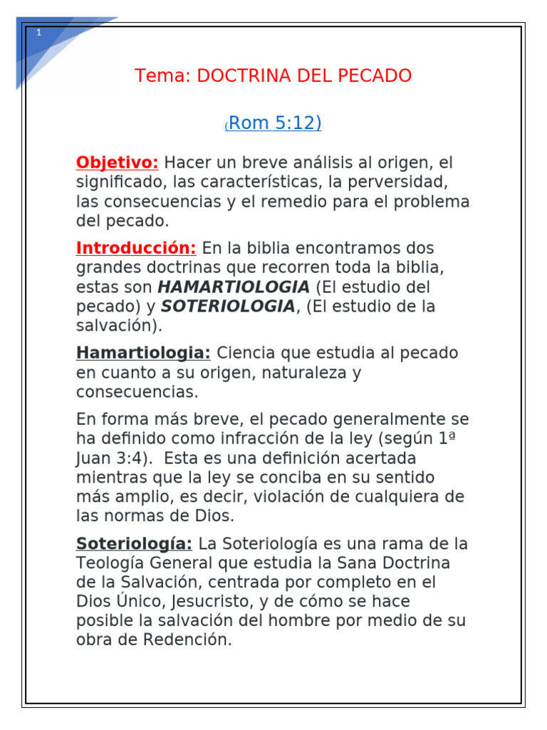 Doctrina Del Pecado | PDF | Salvación | Pecado