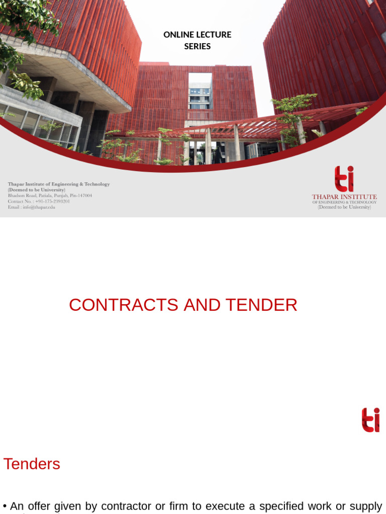 Contracts and Tender | PDF | Money | Specification (Technical Standard)