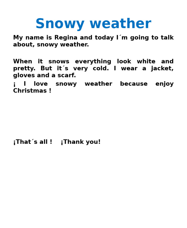 Snowy Weather | PDF