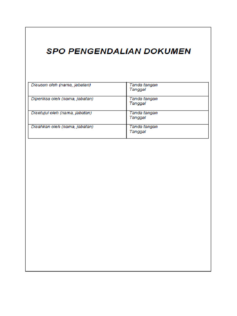 Contoh SPO Pengendalian Dokumen | PDF