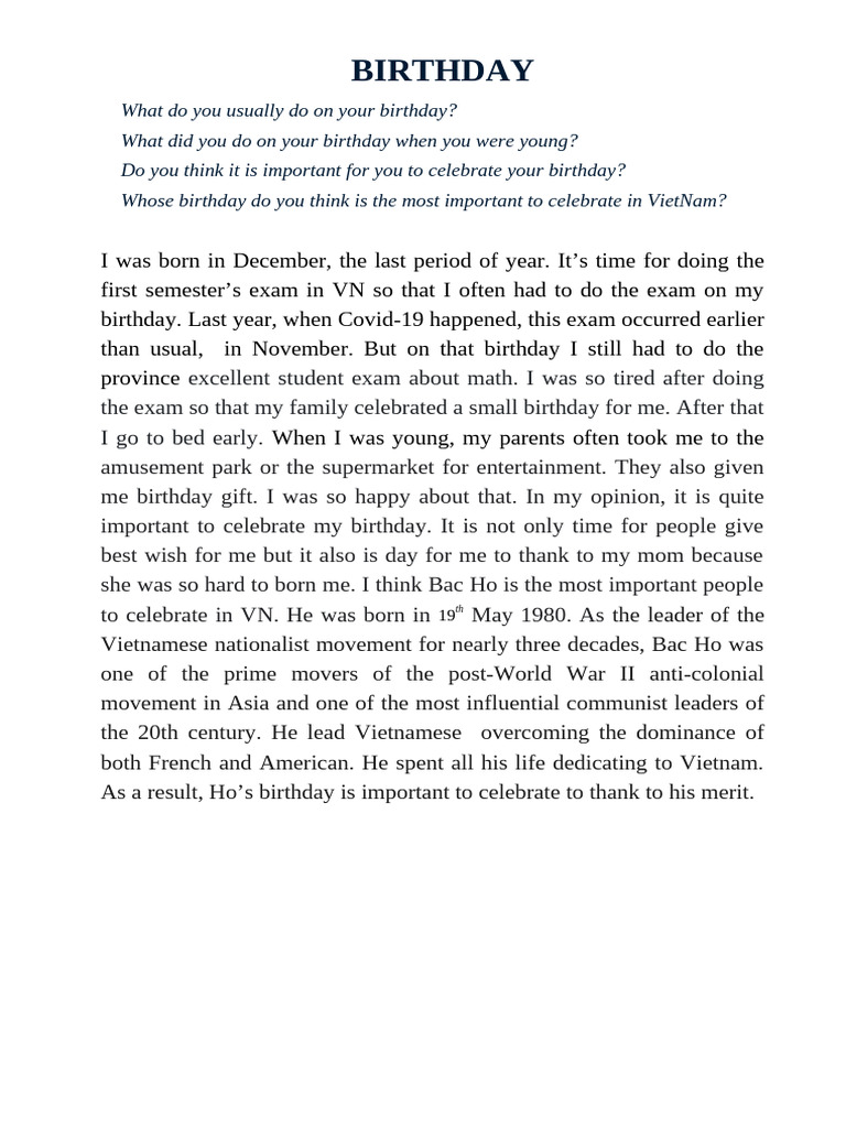 Birthday | PDF