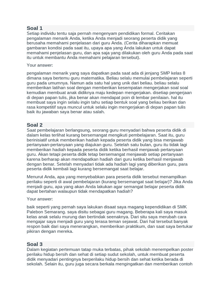 T1-2 Mulai Dari Diri-Pemahaman Peserta Didik Dan Pmbljrny | PDF