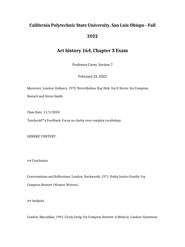 Art History 164 Chapter 3 Exam | PDF