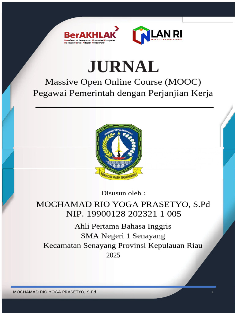JURNAL MOOC MOCHAMAD RIO YOGA PRASETYO, S.PD | PDF