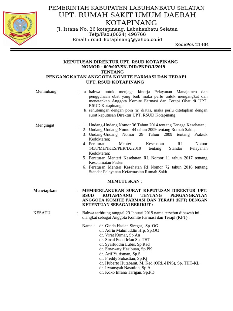 Pengangkatan Anggota KFT | PDF