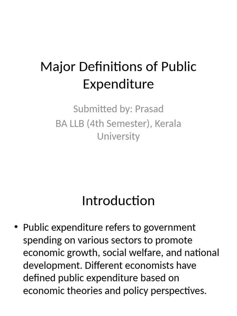 Key Definitions of Public Expenditure | PDF | Economics | Government ...