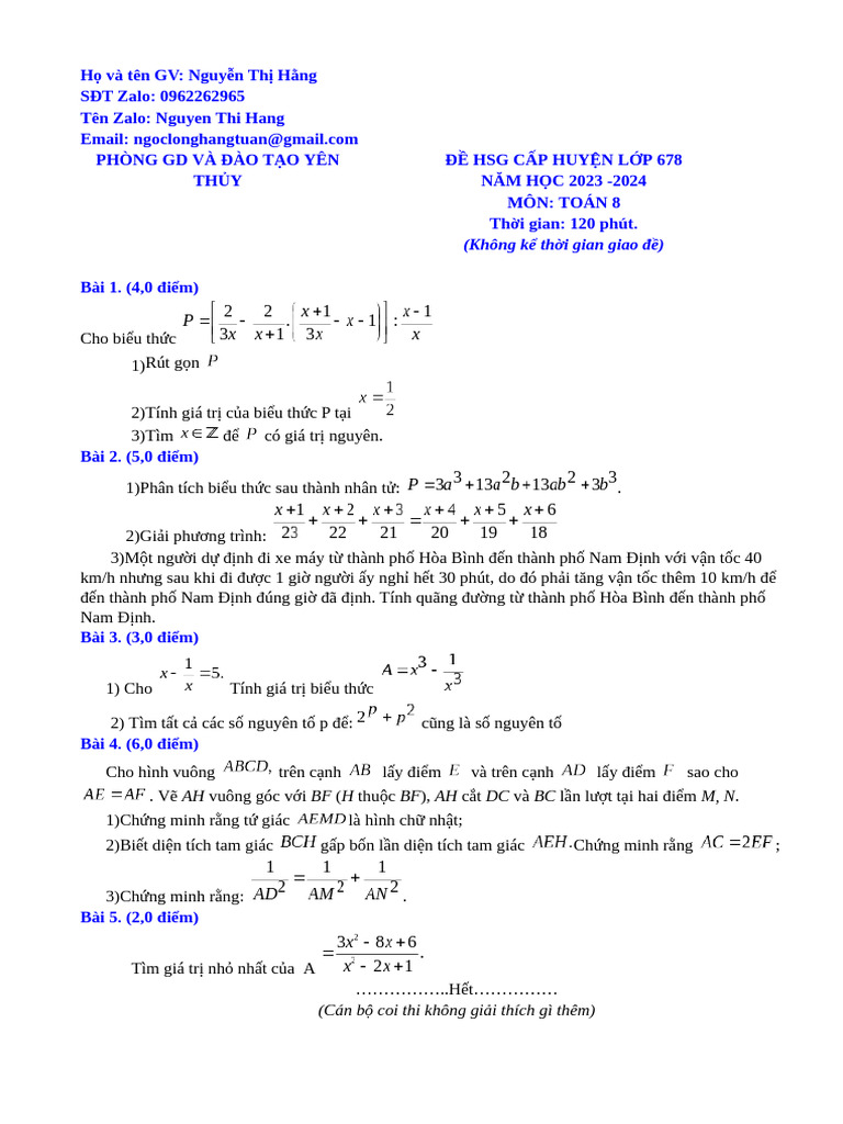 23 24 HSG T8 Hoa Binh Yen Thuy | PDF