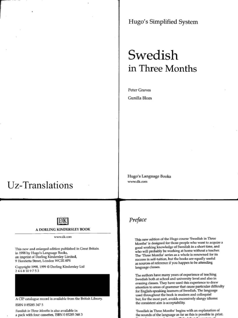 Hugo Lang. Course Swedish (Smaller) | PDF