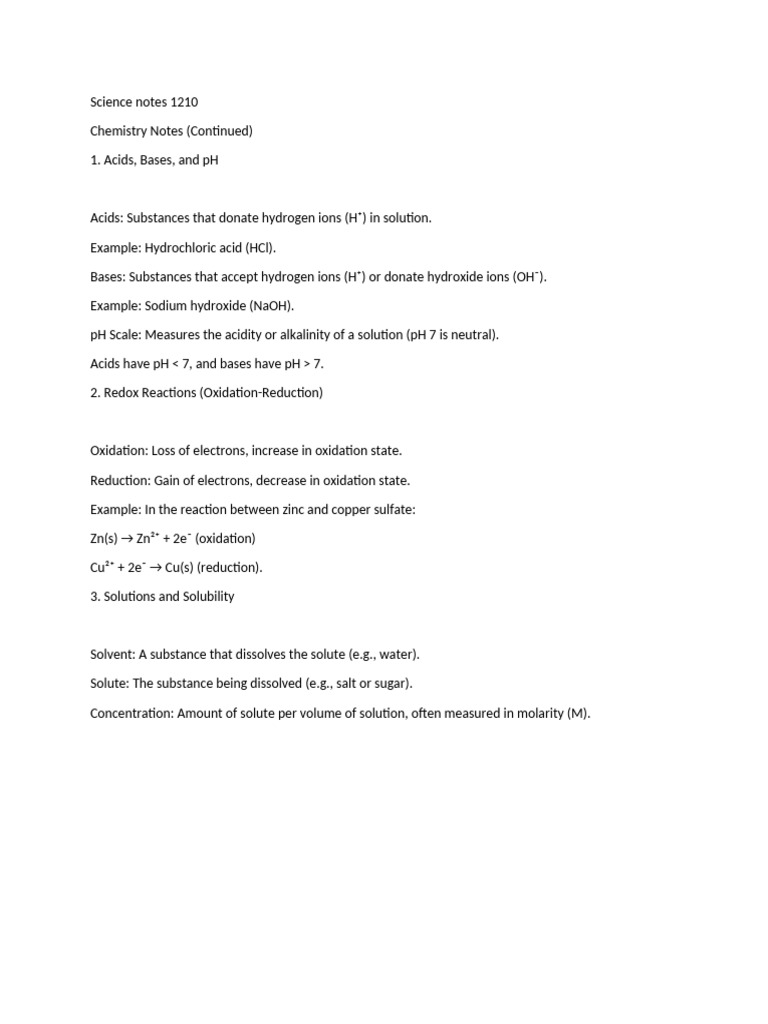 Science Notes 1210 | PDF