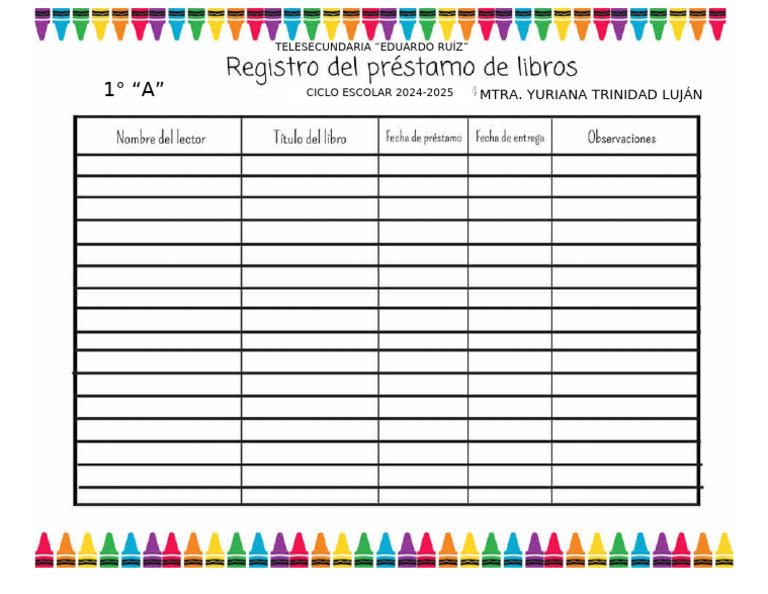 Registro de Prestamo de Libros | PDF