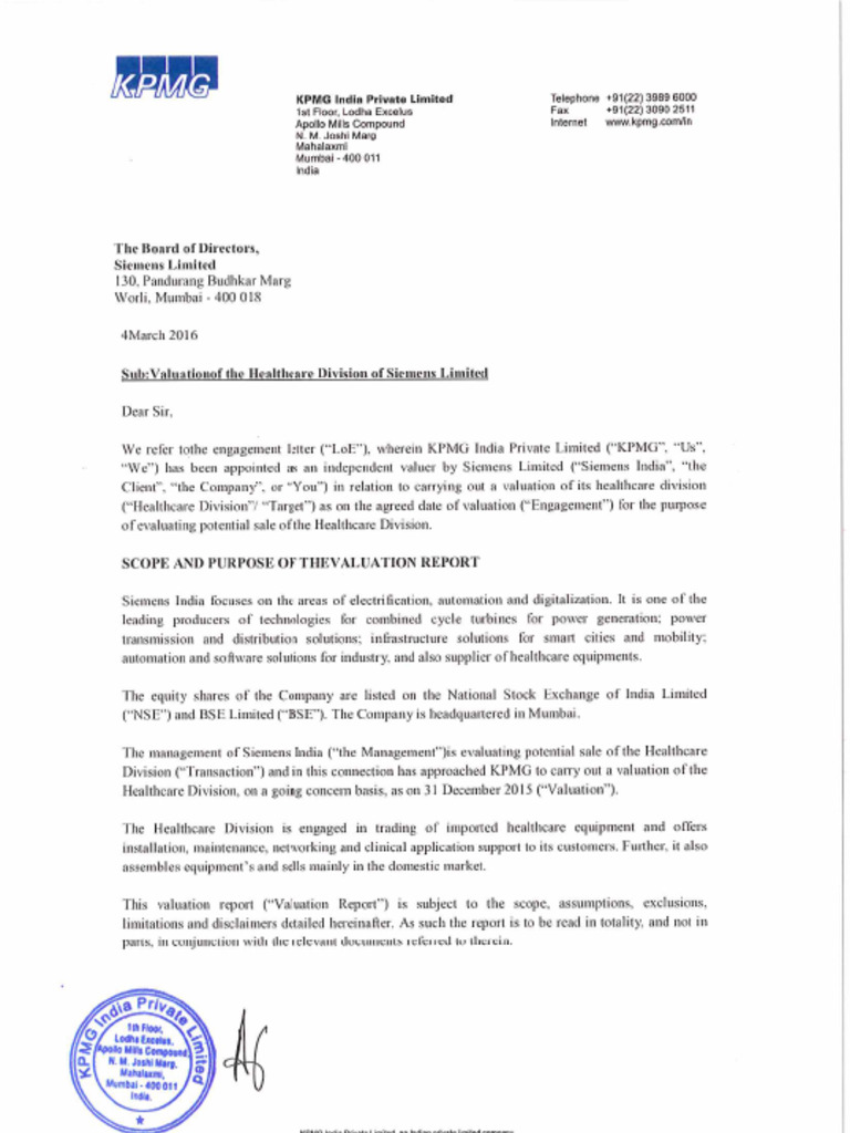 KPMG Valuation Report | PDF