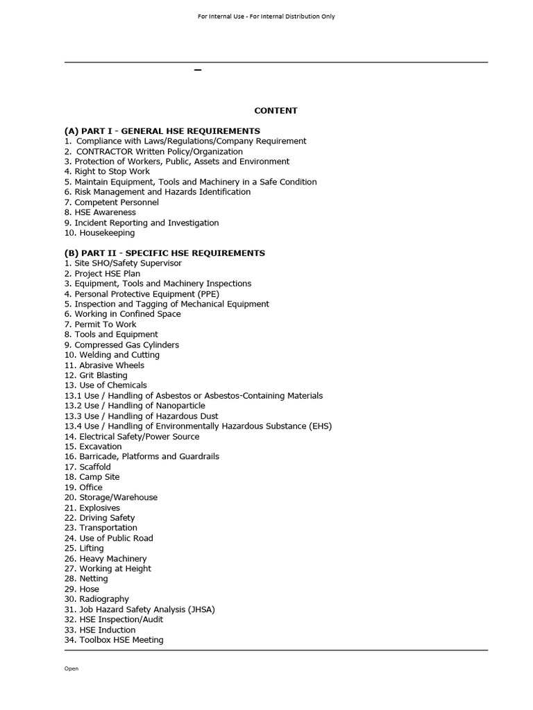 ATTACHMENT V - HSE (Appendix 3 Exhibit V FY2023) | PDF | Occupational Safety And Health | Safety