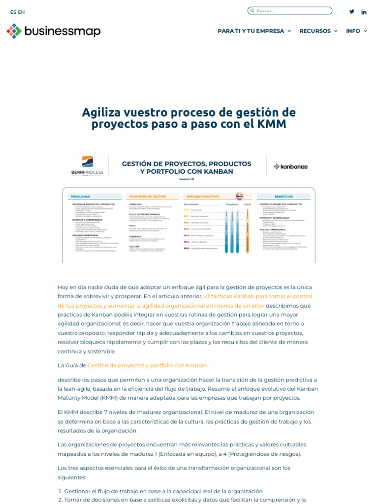 Agiliza vuestro proceso de gestión de proyectos paso a paso con el KMM – Berriprocess Agility ...