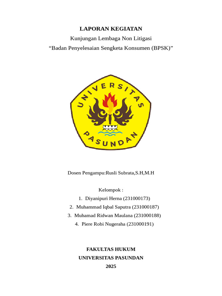 Laporan Hasil Kunjungan BPSK | PDF