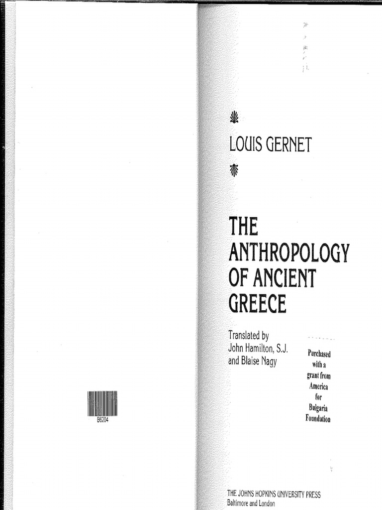 The Anthropology of Ancient Greece (Louis Gernet) (Z-Library) | PDF