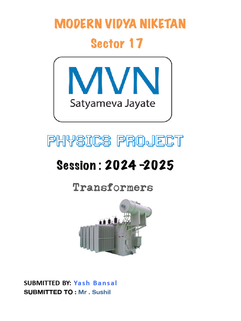 Transformer Xii Physics Investigatory Project Pages Final 2 Pdf Transformer Inductor