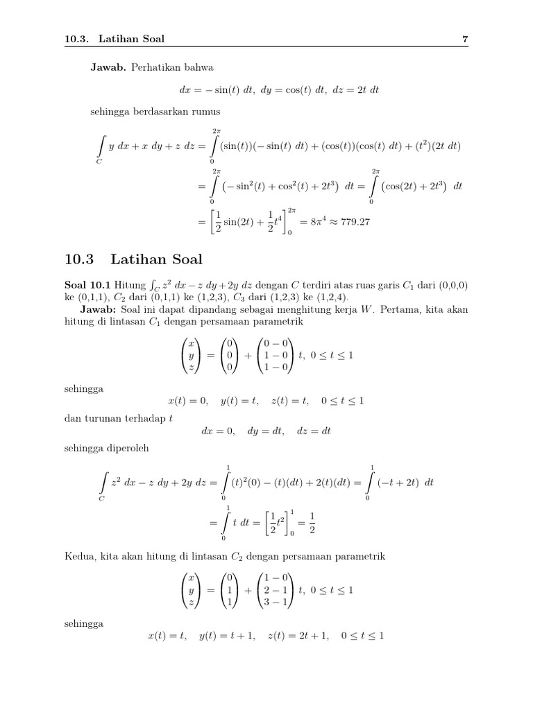 Pembahasan Soal Kalkulus III bab 10 | PDF
