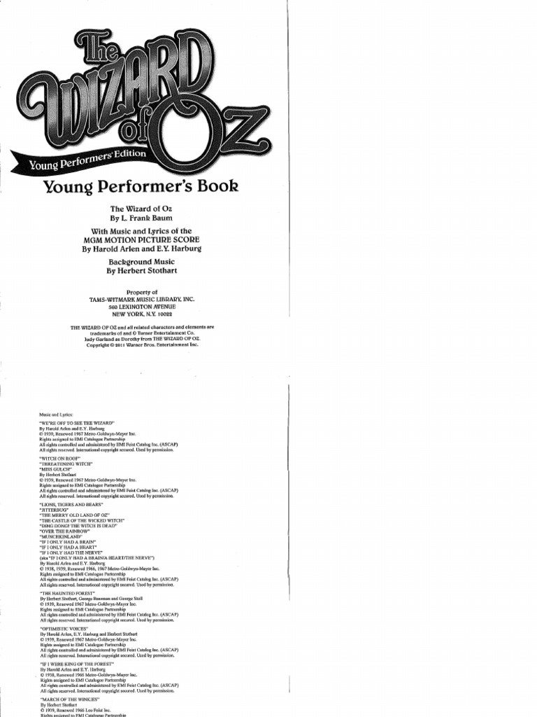 Wizard of Oz Script Disney | PDF