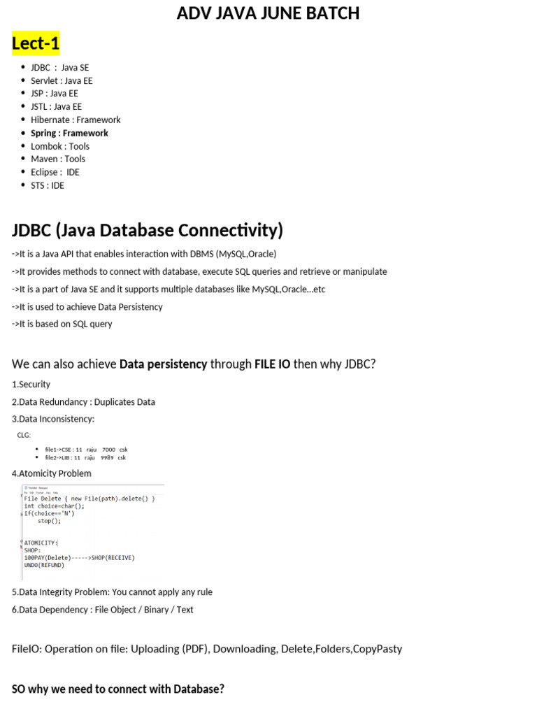 ADV JAVA (4) | PDF | Databases | Java (Programming Language)