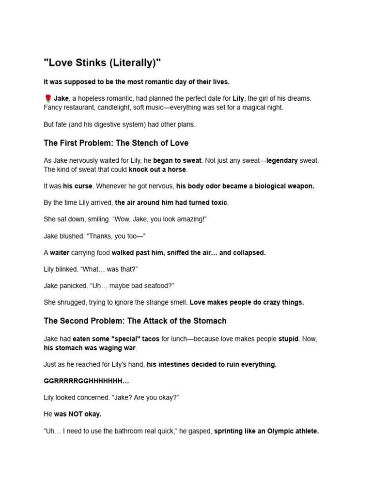 English To Spanish Story - Love Stinks (Literally) | PDF
