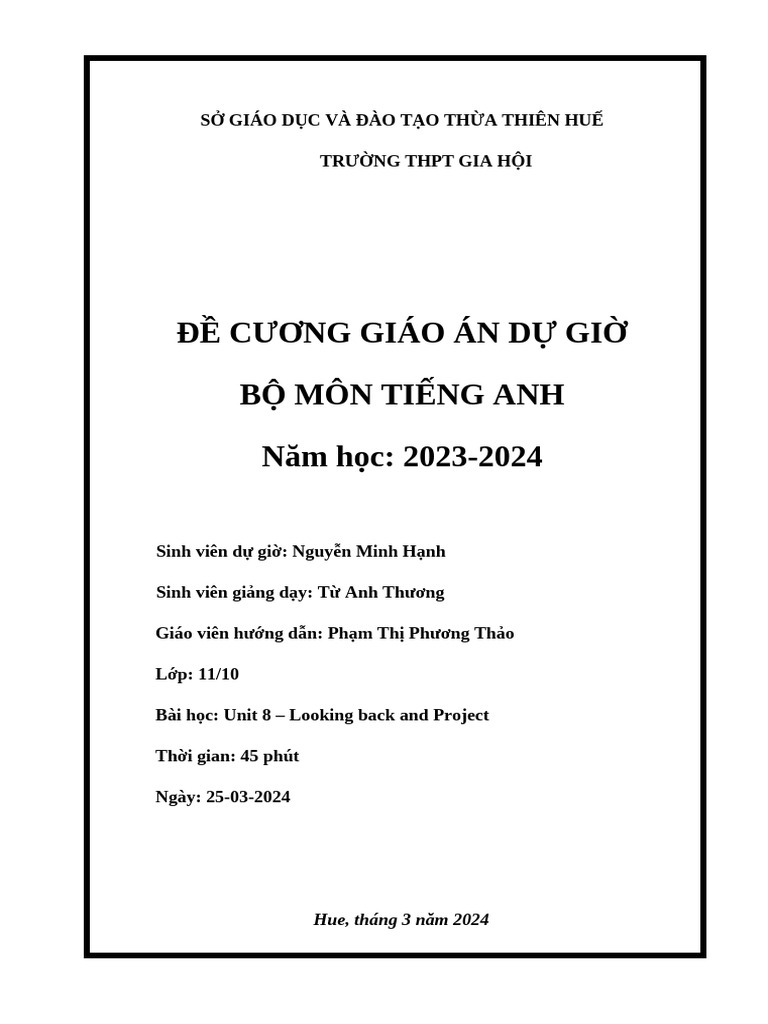 Lesson Plan for Unit 8: Life Skills | PDF | Question | Sentence ...